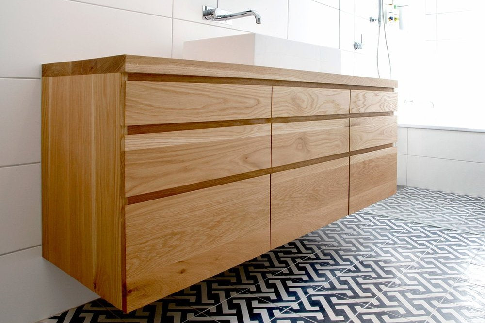 Wall Hung Timber Vanity with Lots of Storage | Bombora Custom Furniture